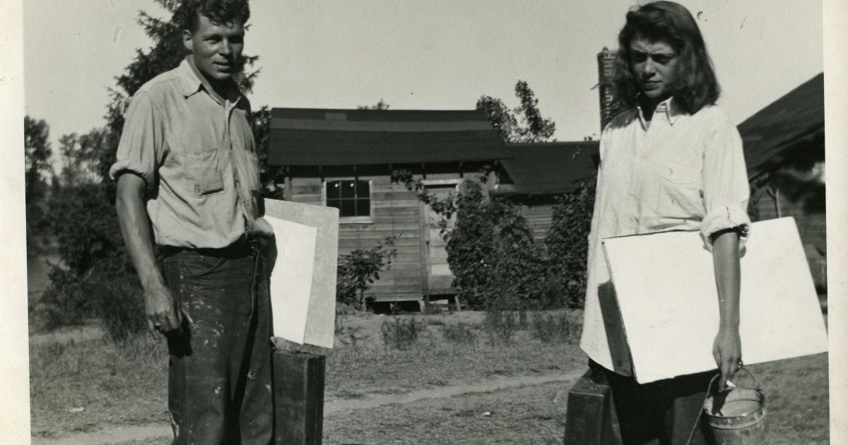 Joan Mitchell and Dan Sparling at the… | Joan Mitchell Foundation