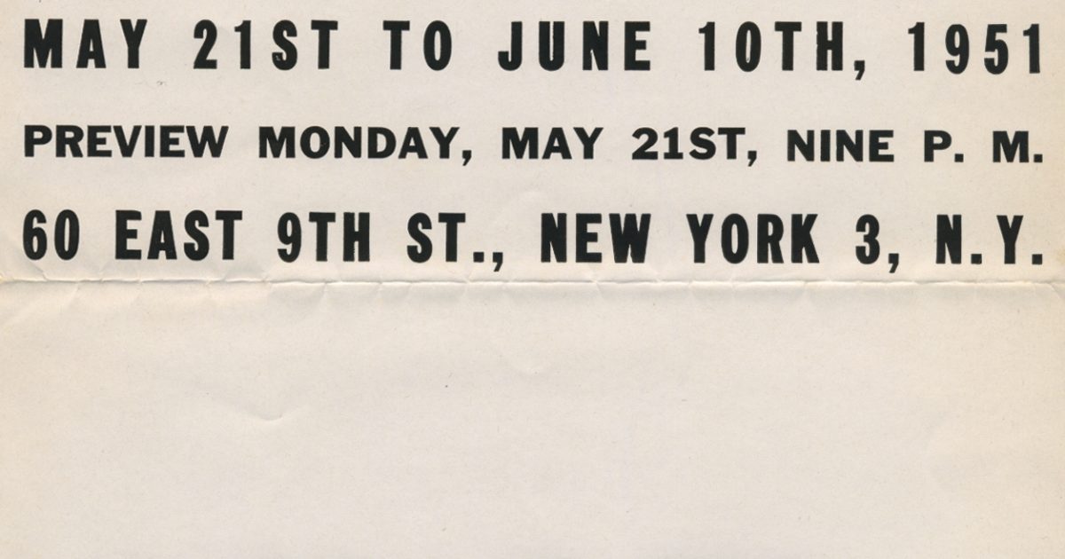 Exhibition poster for 9th Street Show, New… | Joan Mitchell Foundation
